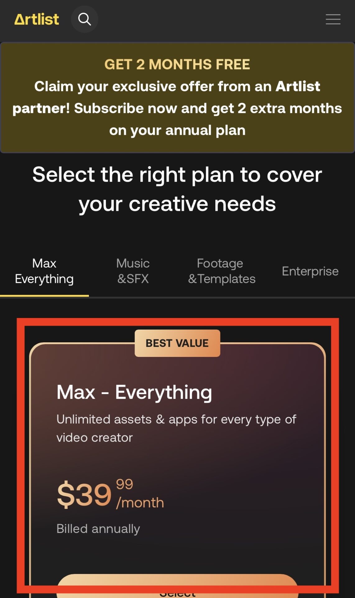 Artlist Maxの料金と実際に使用してみた感想レビュー